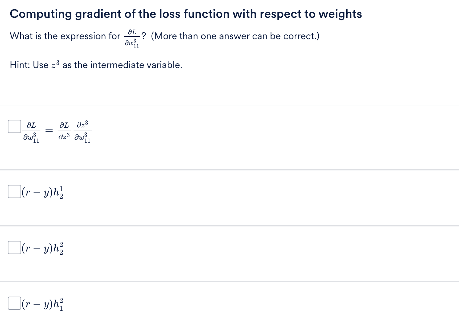 Solved Computing gradient of the loss function with respect | Chegg.com
