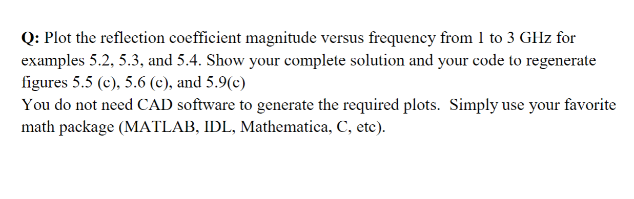 Solved Q: Plot the reflection coefficient magnitude versus | Chegg.com