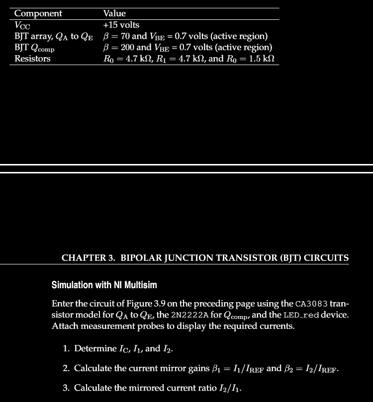 3.8 Current Mirror Figure 3.9 shows a current mirror | Chegg.com