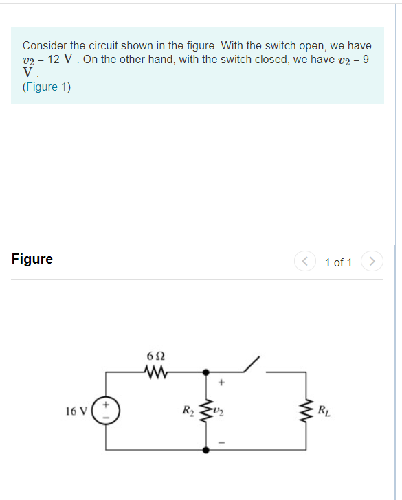 Solved Determine the value of RL when circuit is closed and | Chegg.com