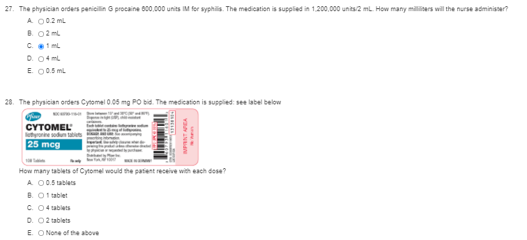 Solved 1. The physician has ordered Digitek 0.25 mg oral | Chegg.com