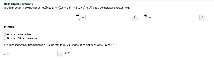 Solved (1 point) Determine whether or not | Chegg.com