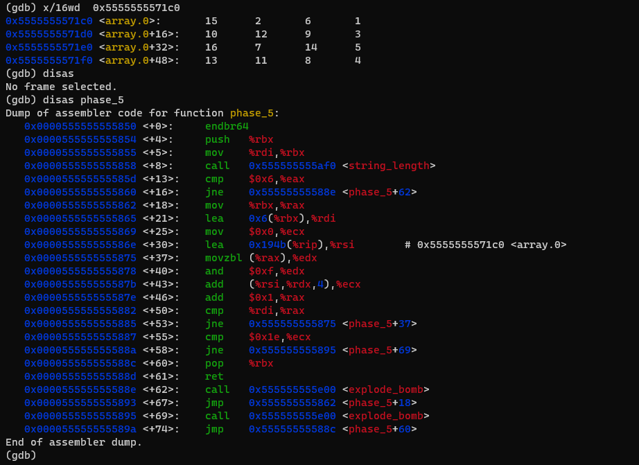 binary bomb phase 5Breakpoint | Chegg.com