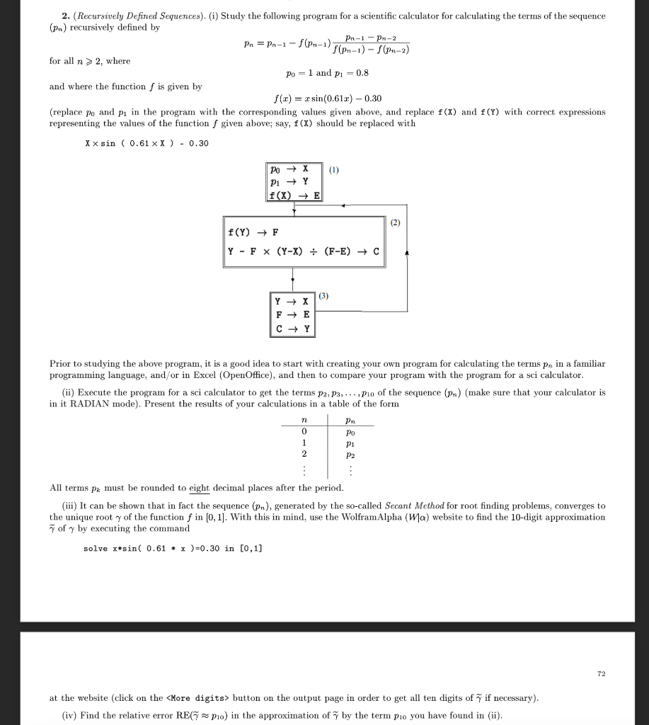 Solved 2. (Recursively Defined Sequences). (i) Study the | Chegg.com