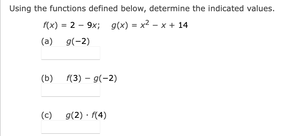 Solved Using the functions defined below, determine the | Chegg.com Solved Using the functions defined below, determine the | Chegg.com