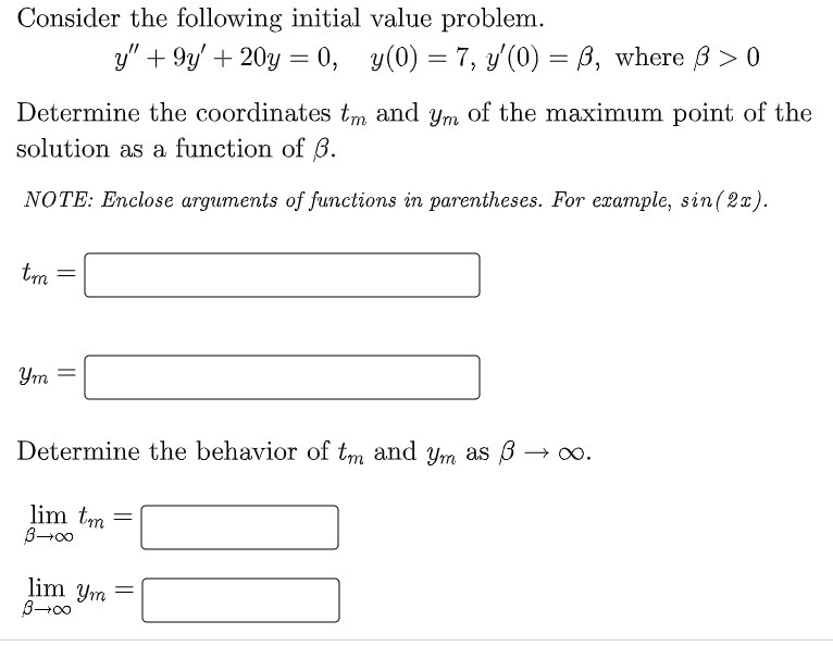 Solved Consider the following initial value problem. | Chegg.com