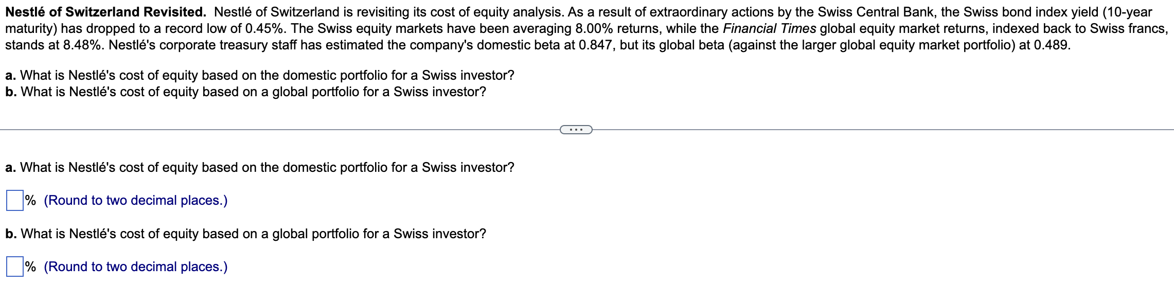 Solved Nestlé of Switzerland Revisited. Nestlé of | Chegg.com