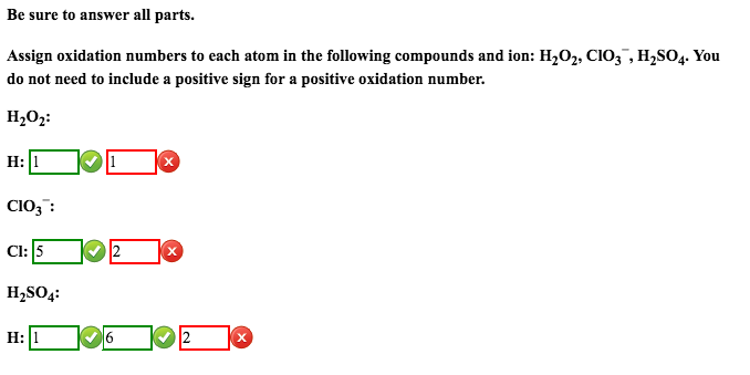 Solved Be sure to answer all parts. Assign oxidation numbers | Chegg.com Solved Be sure to answer all parts. Assign oxidation numbers | Chegg.com