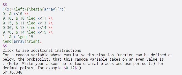 Solved $$ F(x)=\left\{\begin{array}{rc) 0, & x