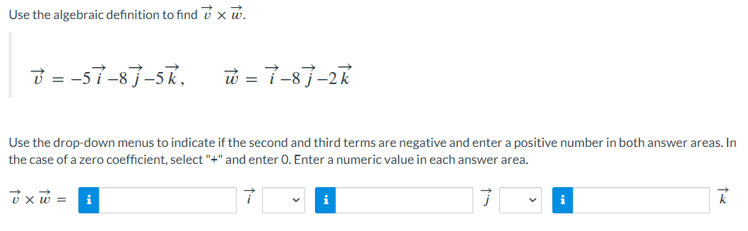 Solved Use the algebraic definition to find | Chegg.com