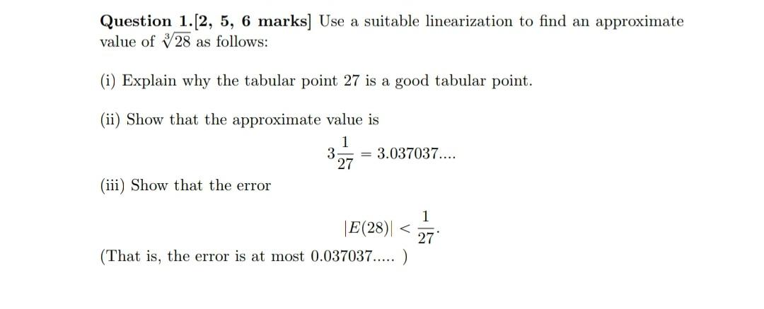 Solved Question 1.[2, 5, 6 marks] Use a suitable | Chegg.com