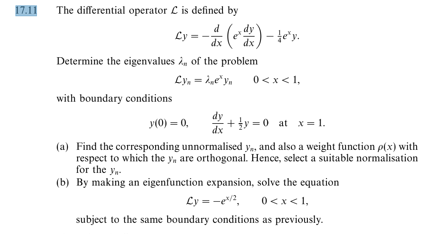 Solved 17.11 The differential operator L is defined by d dy | Chegg.com