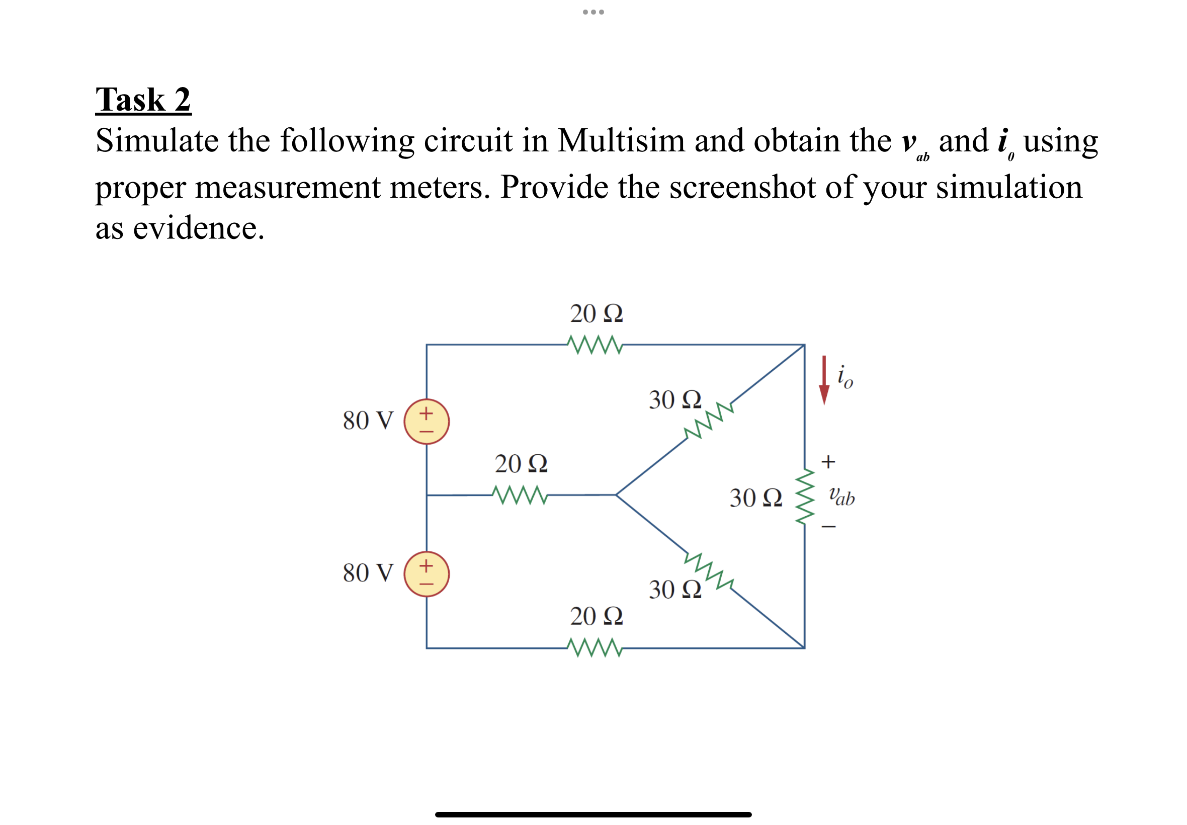 Solved Task 2 Simulate the following circuit in Multisim and | Chegg.com