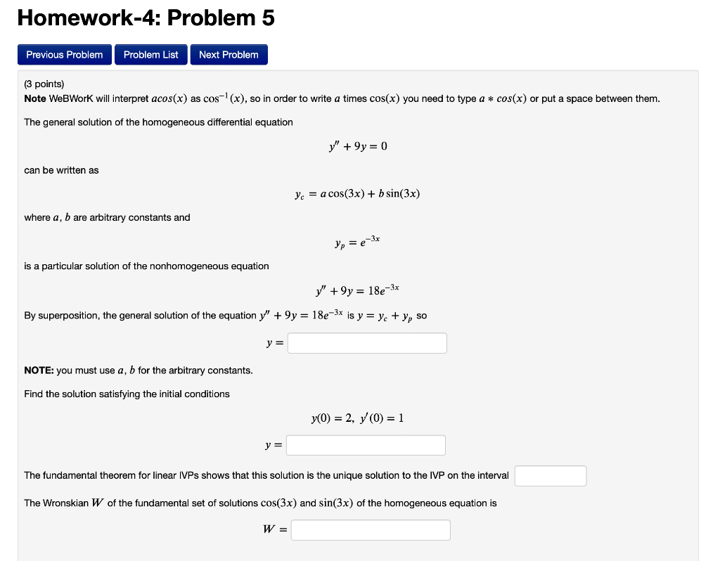 Solved Homework-4: Problem 5 Previous Problem Problem List | Chegg.com