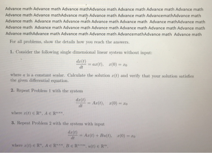 Solved Advance math Advance math Advance mathAdvance math | Chegg.com