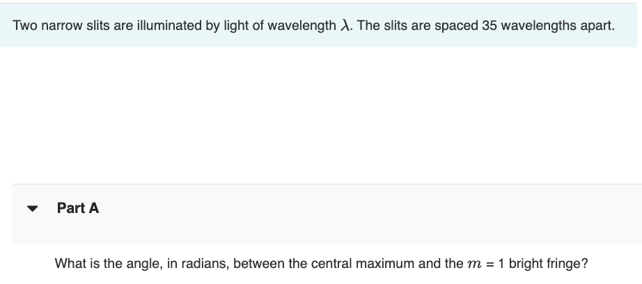 Solved Two narrow slits are illuminated by light of | Chegg.com