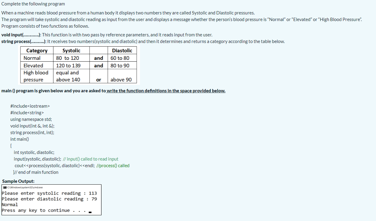 Solved Complete the following program When a machine reads | Chegg.com