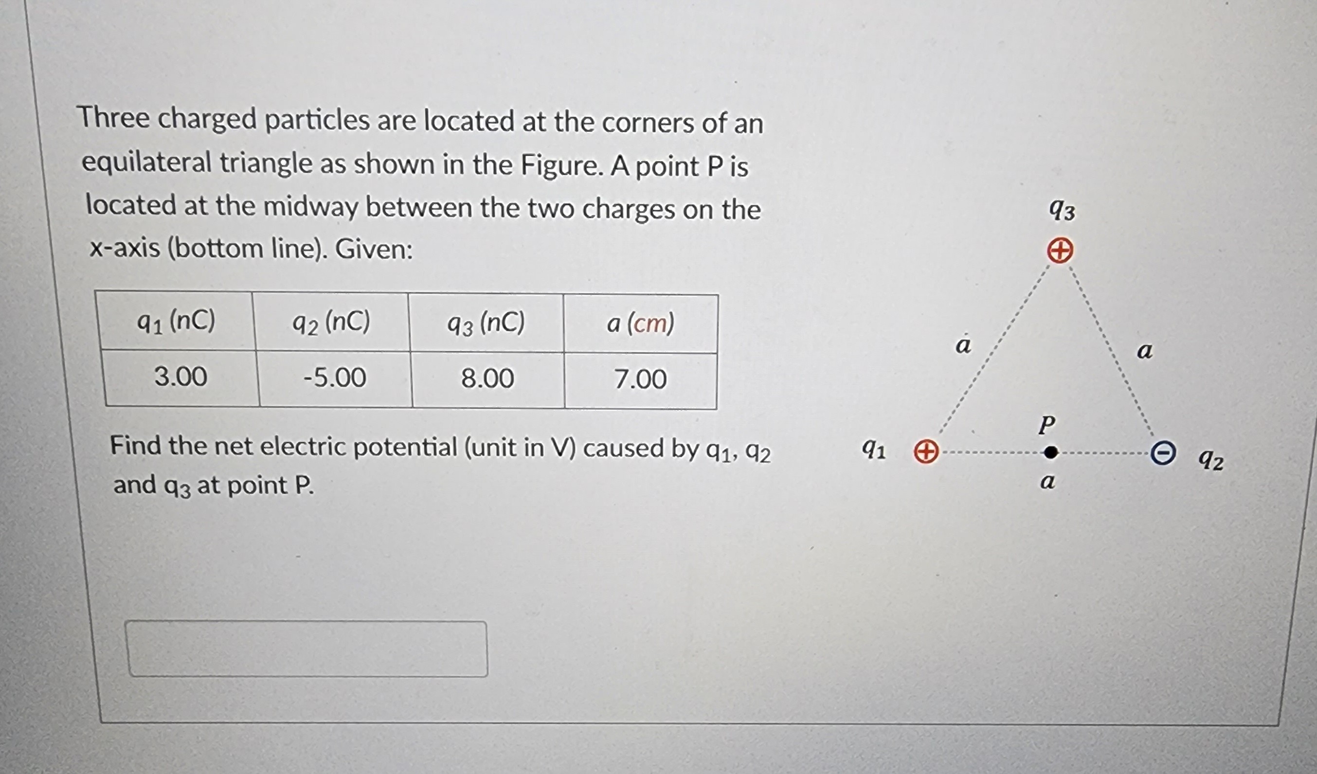 Solved Three Charged Particles Are Located At The Corners Of
