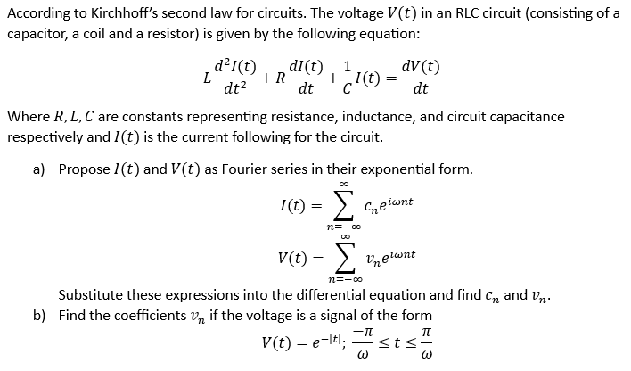Solved According to Kirchhoff's second law for circuits. The | Chegg.com