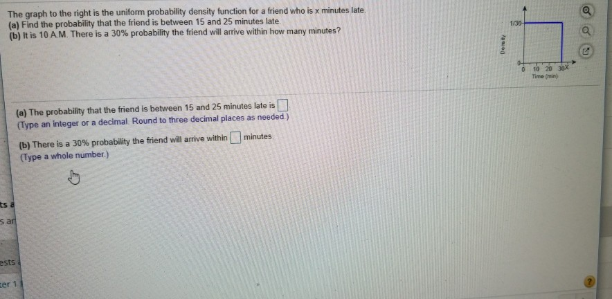 Solved The graph to the right is the uniform probability | Chegg.com