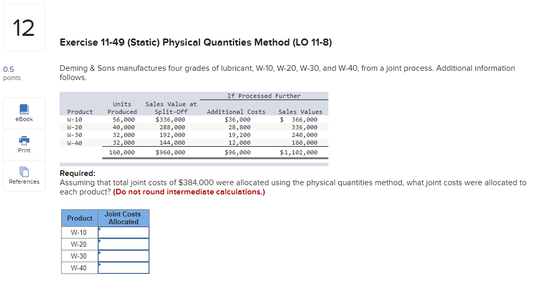 Solved Exercise 11-48 (Static) Net Realizable Value Method | Chegg.com