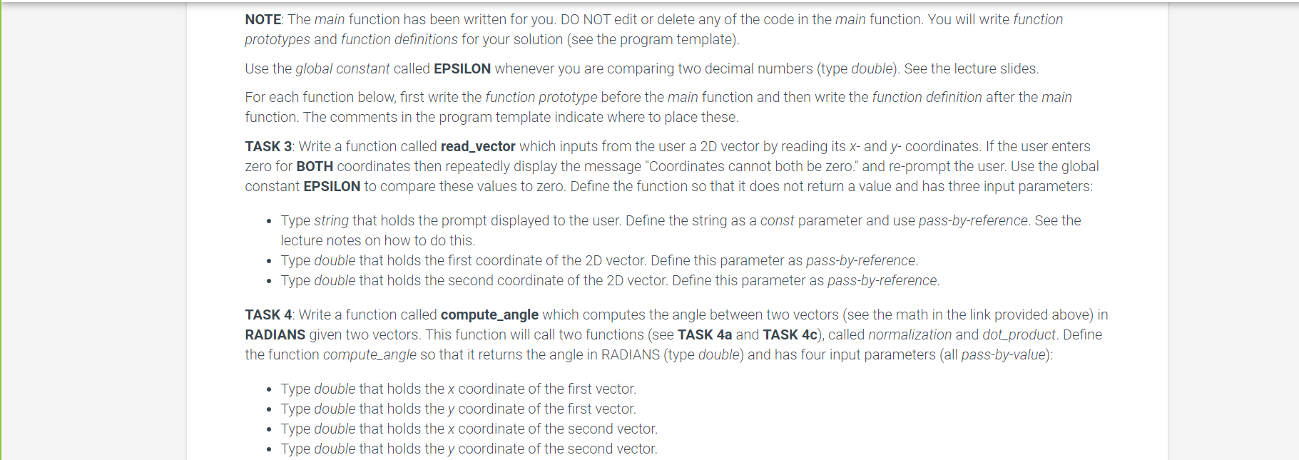 NOTE: The main function has been written for you. DO | Chegg.com