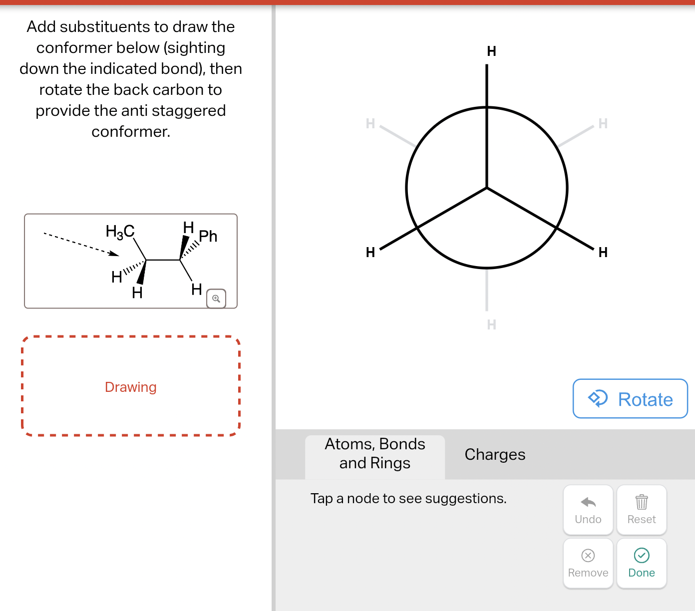 Add substituents to draw the conformer below | Chegg.com
