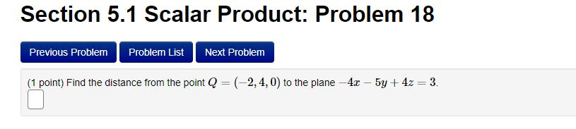 Solved Section 5.1 Scalar Product: Problem 18 Previous | Chegg.com