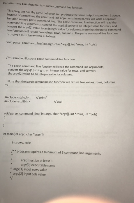 Solved 16 Command Line Arguments Parse Command Line