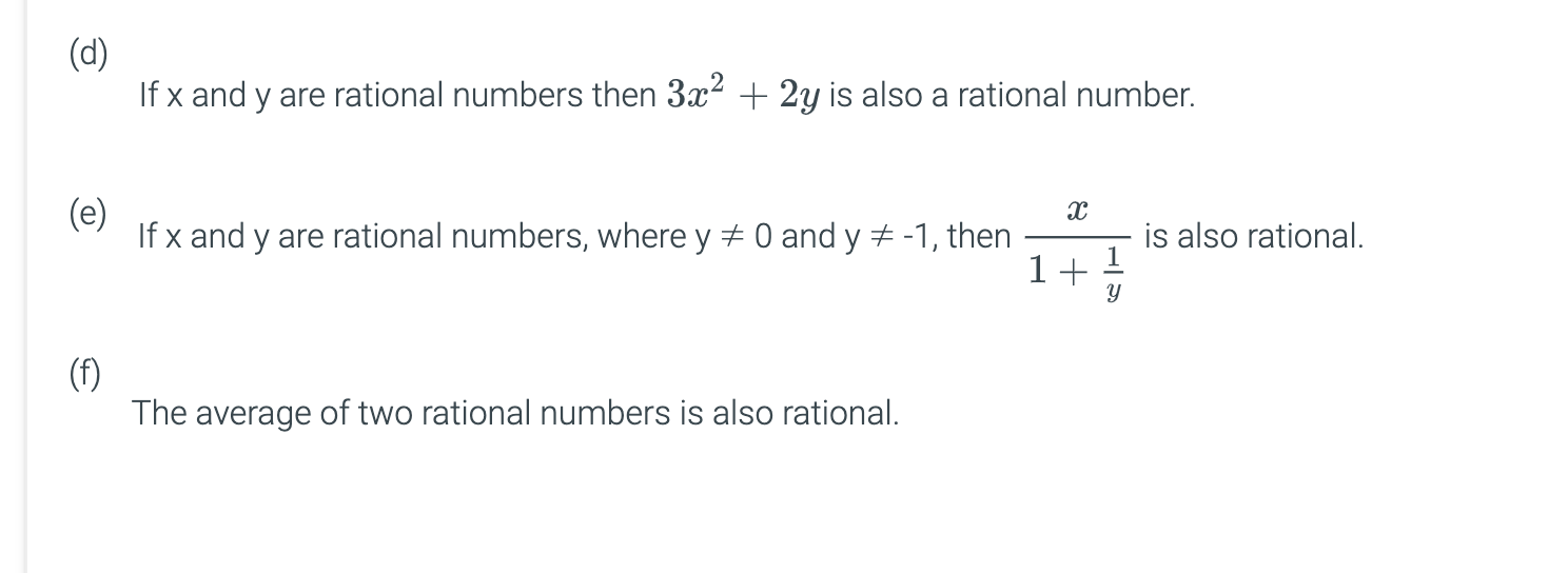 Solved Exercise 3.7.2: Proving statements about rational | Chegg.com