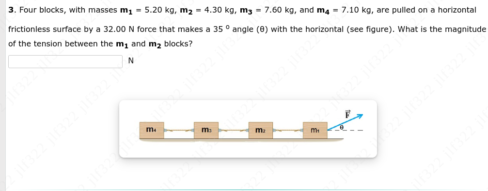 Solved 3. Four blocks, with masses m1=5.20 kg,m2=4.30 | Chegg.com