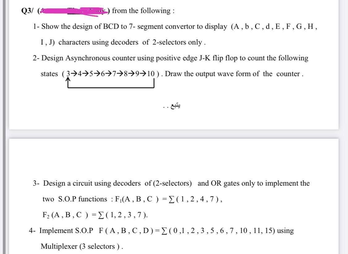 Solved Q31 from the following: 1- Show the design of BCD to | Chegg.com