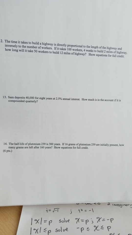 Solved 2·The time it takes to build a highway is directly | Chegg.com