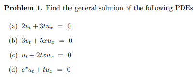 Solved Problem 1. Find the general solution of the following | Chegg.com