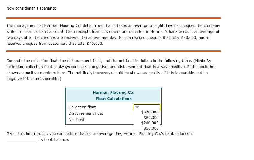 Solved 2. Cheque clearing and the use of float Aa Aa Float | Chegg.com
