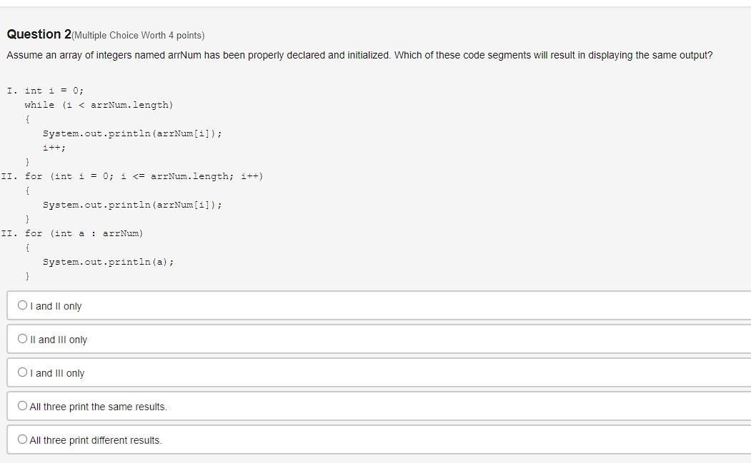 Solved Question 2 (Multiple Choice Worth 4 points) Assume an | Chegg.com