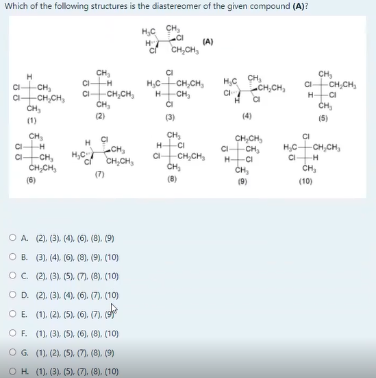 Solved Which of the following structures is the diastereomer | Chegg.com