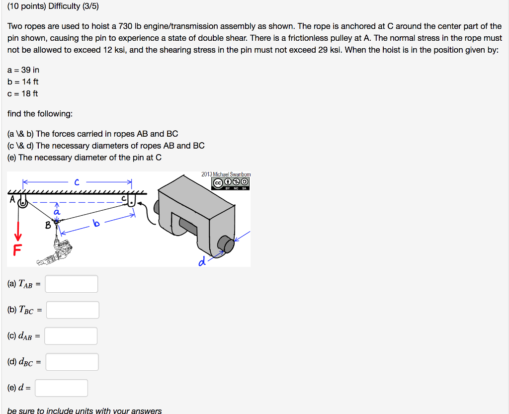 Solved (10 points) Difficulty (3/5) Two ropes are used to | Chegg.com