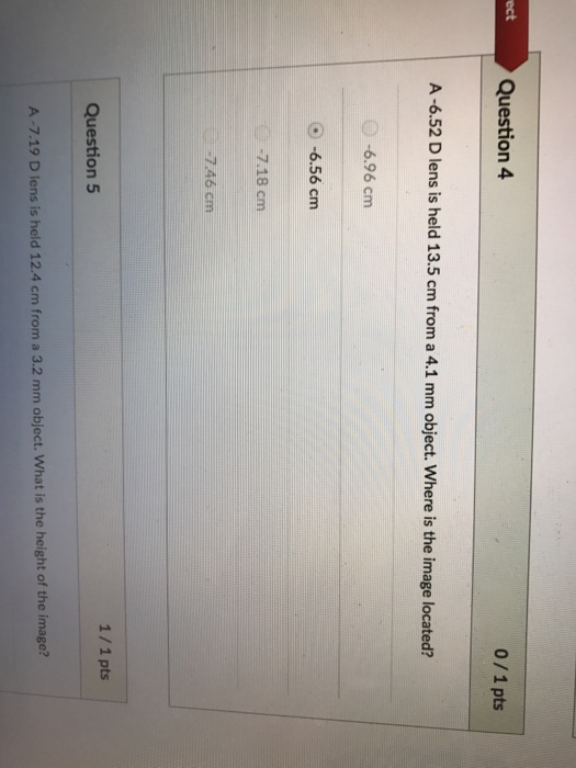 Solved A -6.52 D lens is held 13.5 cm from a 4.1 mm object. | Chegg.com