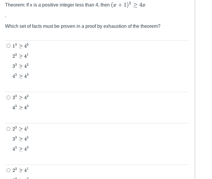 Solved Theorem: If x is a positive integer less than 4, then | Chegg.com