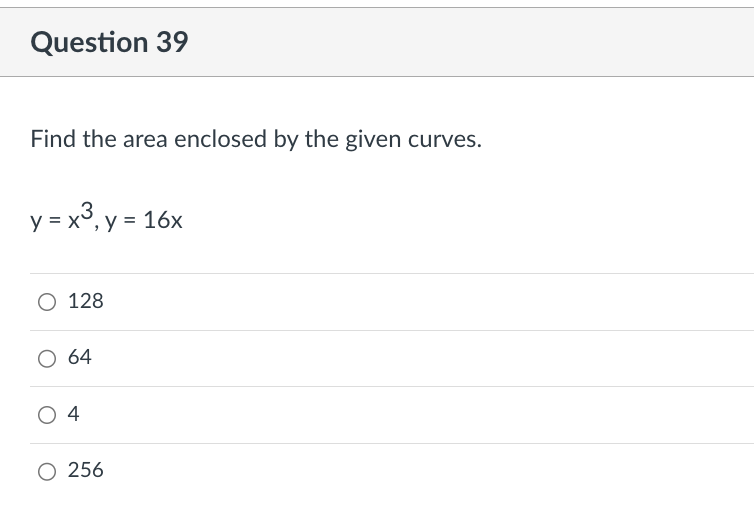 Solved Find the area enclosed by the given curves. | Chegg.com