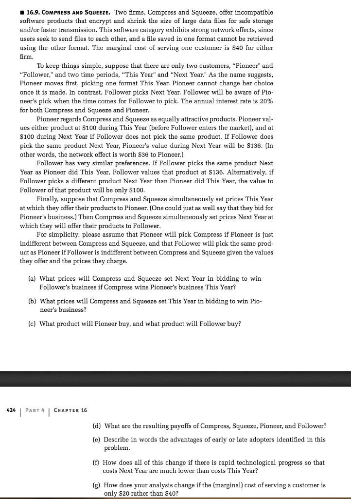 16.9. CoMPRESS AND SQUEEZE. Two firms, Compress and | Chegg.com