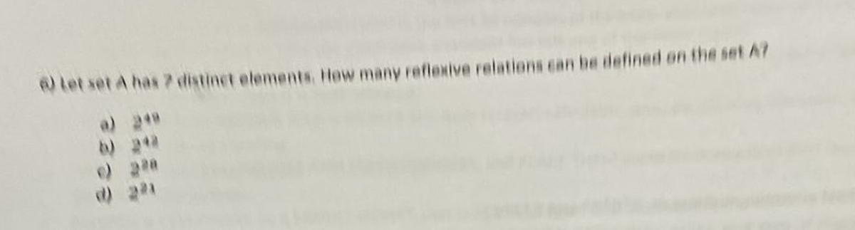 Solved ()) tet set A has 7 distinct elements. Hew many | Chegg.com