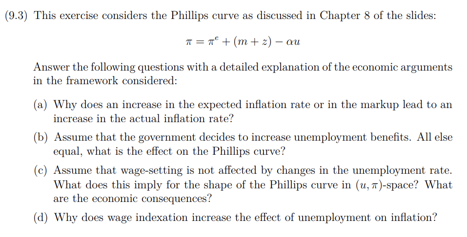 Solved 3) This exercise considers the Phillips curve as | Chegg.com