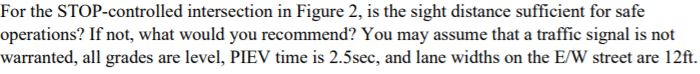 Solved For the STOP-controlled intersection in Figure 2, is | Chegg.com
