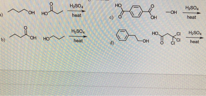 Solved H2SO4 --OH heat но H2SO4 CI H2SO Cl heat H2SO4 heat | Chegg.com