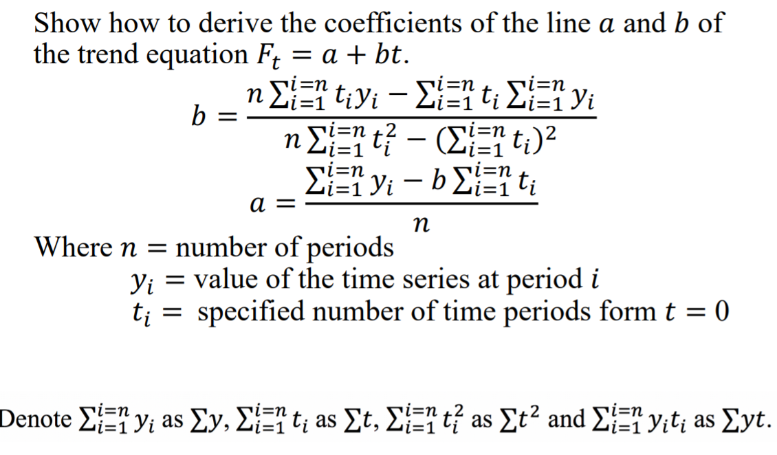 Solved Show how to derive the coefficients of the line a and | Chegg.com