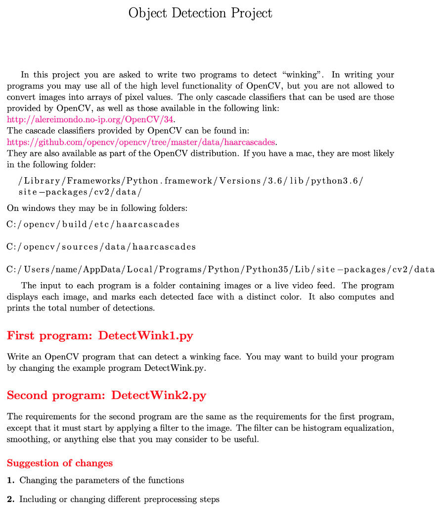 Object Detection Project In this project you are | Chegg.com