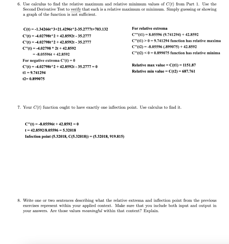 Solved 6. Use calculus to find the relative maximum and | Chegg.com