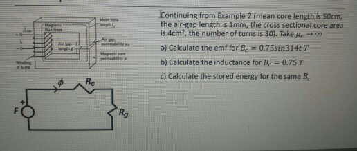 Solved For the magnetic circuit shown, the mean core length | Chegg.com